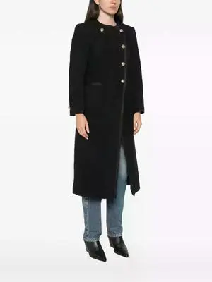 Sandro Button-up Round-collar Coat