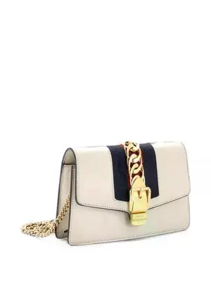 Gucci Sylvie Chain Shoulder Bag Leather Super Mini Crossbody Bag