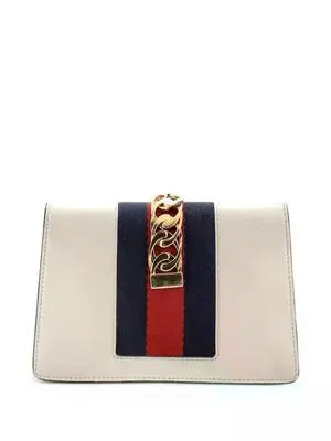 Gucci Sylvie Chain Shoulder Bag Leather Super Mini Crossbody Bag - Neutrals