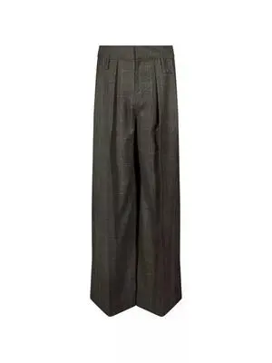 Simone Rocha Check-pattern Pleated Trousers - Grey