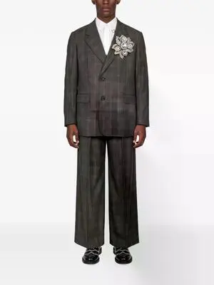 Simone Rocha Check-pattern Pleated Trousers