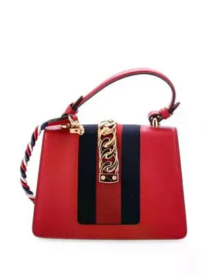 Gucci Sylvie Top Handle Bag Leather Mini Satchel