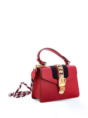Gucci Sylvie Top Handle Bag Leather Mini Satchel