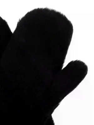 Max Mara Ombrato Mittens - Black