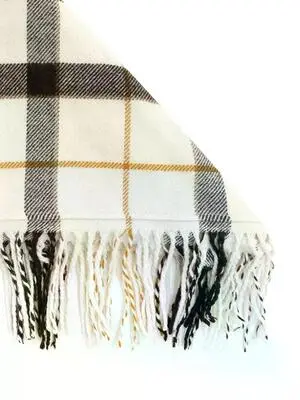 Barbour Check-pattern Fringed Scarf - Neutrals