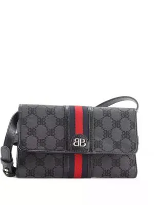 Balenciaga X Gucci The Hacker Wallet On Strap Bb Canvas Shoulder Bag