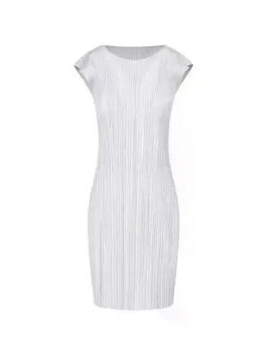 Issey Miyake Pleated Cap-sleeve Dress
