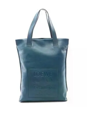 Loewe 2010-2026 Anagram Leather Shopper Tote Bag - Blue