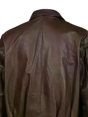 TAAKK Zip-up Embroidered Leather Jacket