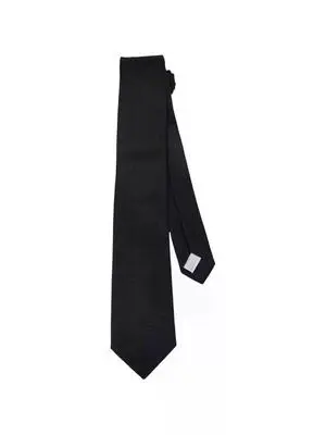 Tagliatore Geometric-pattern Silk Tie - Black