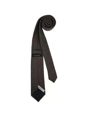 Tagliatore Herringbone-pattern Tie - Brown