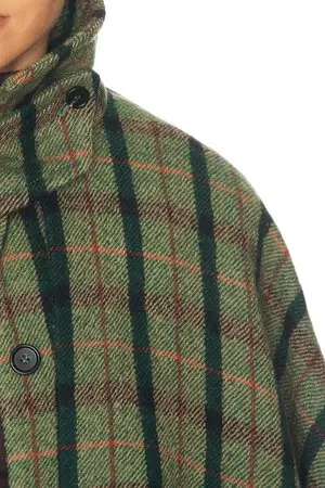 Chloé Brushed Wool Check Coat - Multicolor