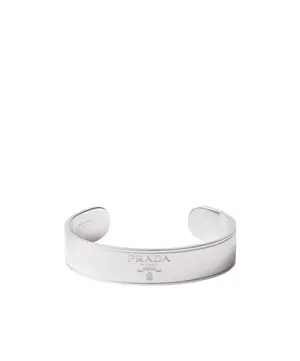 Prada Logo Jewels Cuff Bracelet - Silver