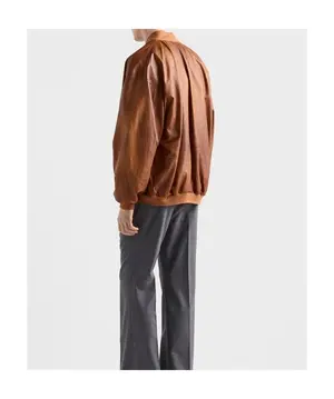 Prada Oversized Nappa Leather Bomber Jacket