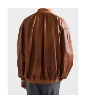 Prada Oversized Nappa Leather Bomber Jacket