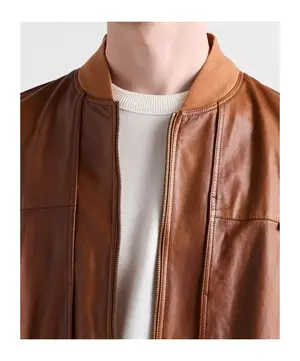 Prada Oversized Nappa Leather Bomber Jacket