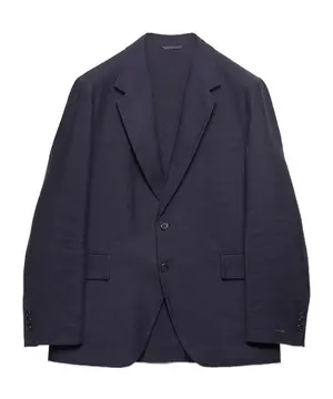 Prada Single-breasted Linen Blend Jacket