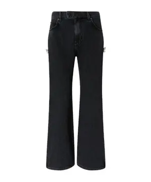 Pinko Slit-detailed Wide-leg Jeans - Black