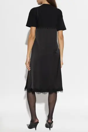Blumarine Long Dress With Sewn-in Lace