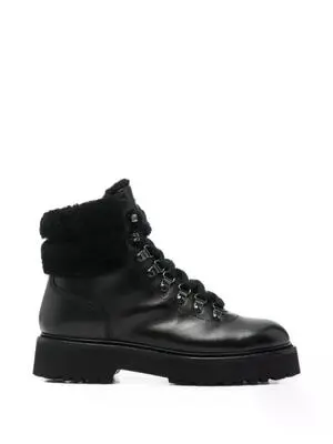 Woolrich Shearling-trim Lace-up Boots - Black