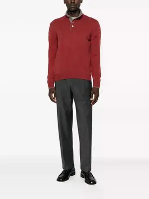 GRAN SASSO Button-placket Ribbed-trim Polo Shirt