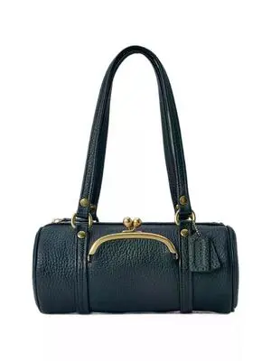 COACH Kisslock Leather Barrel Bag - Blue