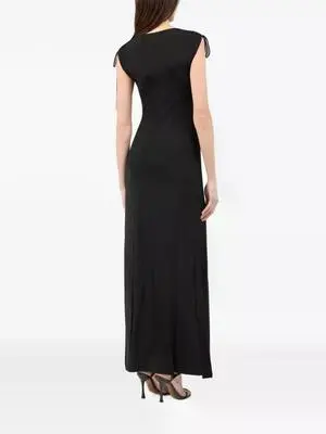 Roberto Cavalli Mirror Snake Ruched Maxi Dress