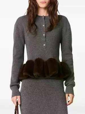 Stella McCartney Mink-trim Crewneck Sweater