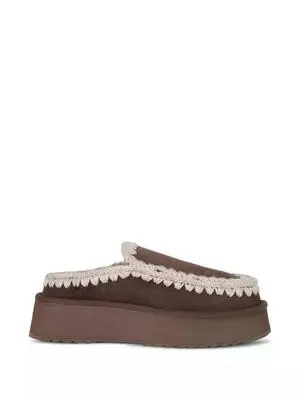 Mou Eskimo Platform Mules - Brown