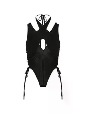 SRVC STUDIO Bibi Cut-out Halterneck Top - Black