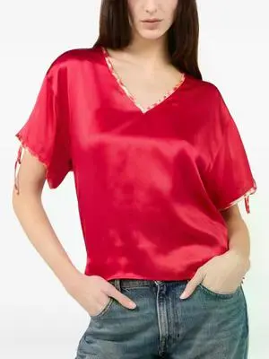 Roberto Cavalli Tie-detail Silk Top