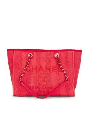 Chanel Chanel Small Deauville Tote Bag In Red Red
