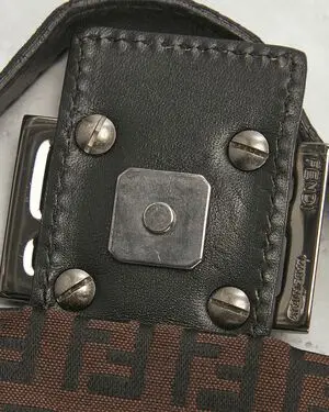 FWRD RENEW Fendi Zucchino Baguette Shoulder Bag - Brown