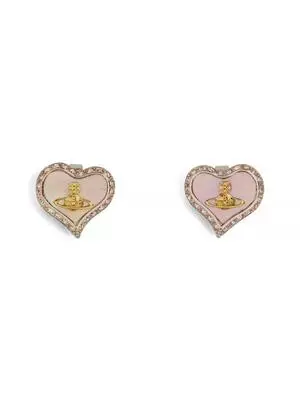 VIVIENNE WESTWOOD Petra Orb Heart Earrings - Silver