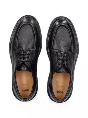 BOSS Leather Derby Shoes With Constructed Lug Sole