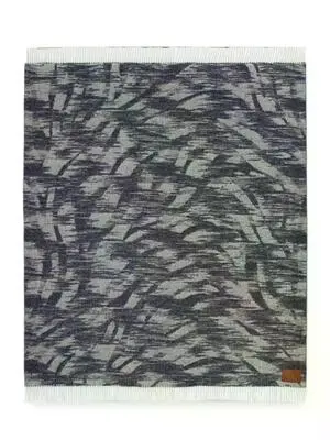 Roberto Cavalli Savanna Fringed Animal-pattern Wool Blanket