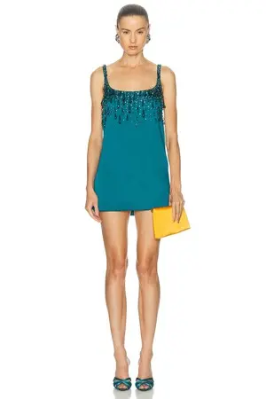 Retrofete Jinori Crystal Dress In Teal - Sarcelle