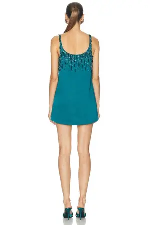 Retrofete Jinori Crystal Dress In Teal