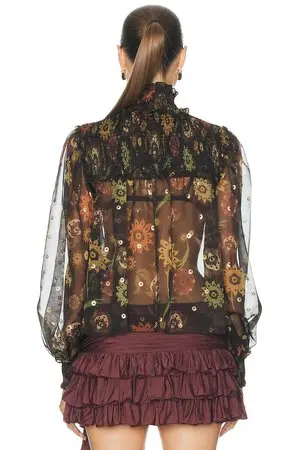 SIEDRES Mirelle Sheer Floral Blouse