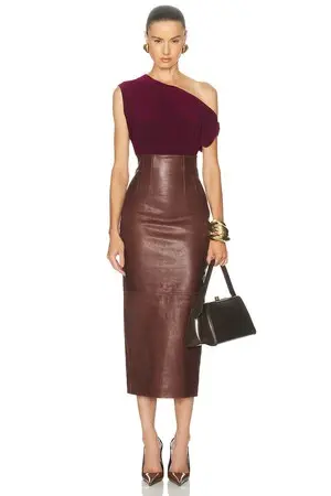 Norma Kamali X Lifestyle Drop Shoulder Top - Plum