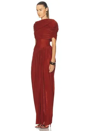 Marianna Senchina Lola Dress In Rust