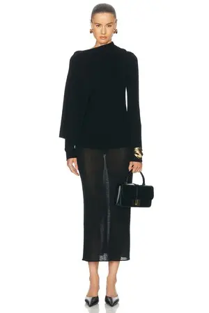 THE SEI Scarf Sweater - Black