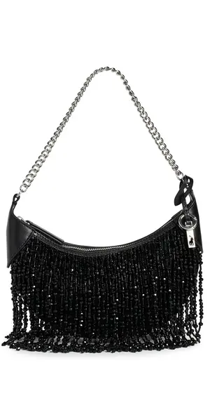 Polo Ralph Lauren Beaded Fringe Shoulder Bag - Black