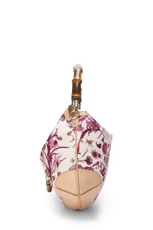 Gucci Pink Floral Canvas Peggy Hobo