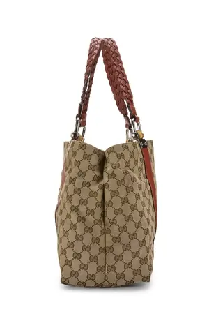 Gucci Original Gg Canvas Bamboo Bar Tote