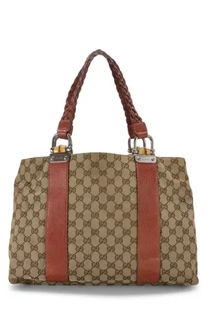 Gucci Original Gg Canvas Bamboo Bar Tote