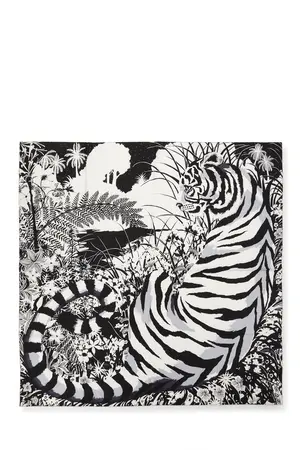 Hermès Black & Multicolor 'tyger Tyger' Silk Scarf 90 - Multi