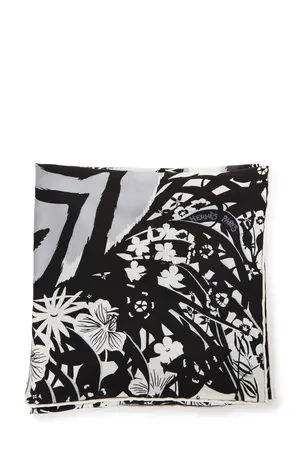 Hermès Black & Multicolor 'tyger Tyger' Silk Scarf 90