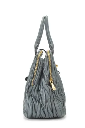 Miu Miu Nappa Gaufre Double Zip Convertible Handbag