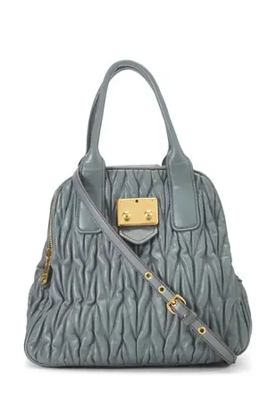 Miu Miu Nappa Gaufre Double Zip Convertible Handbag